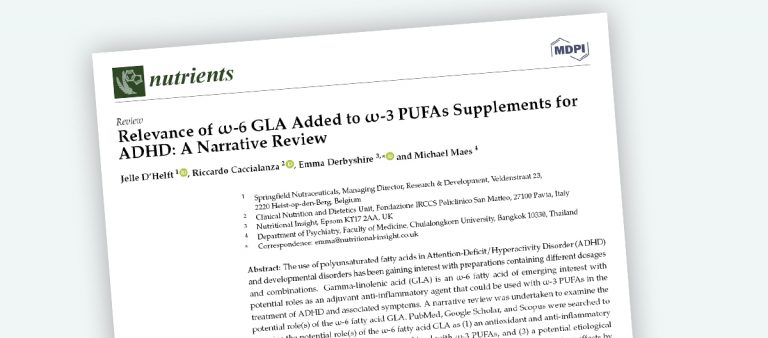 Omega 6-vetzuur GLA belangrijk bij ADHD | Springfield Nutraceuticals